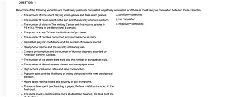 Solved 2 An Example Of A Positive Correlation Between