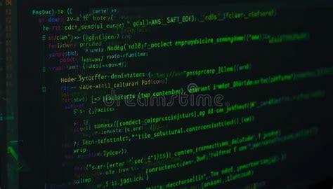 A Close Up View Of Green Code On A Dark Screen Showing Programming And