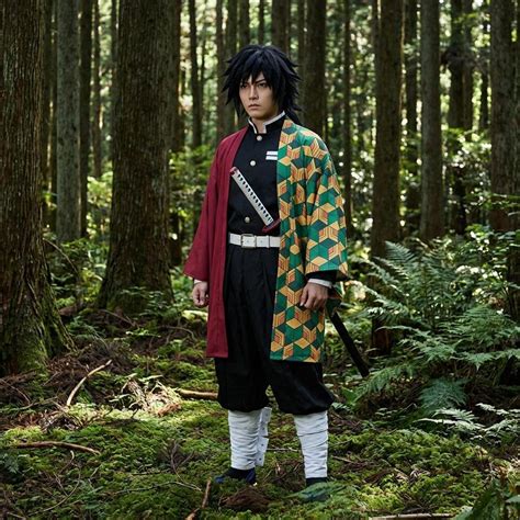 Giyu Tomioka Cosplay Costume Demon Slayer Outfit Etsy