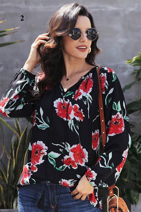 Chiffon Floaty Tops With Long Sleeve And Loose Style