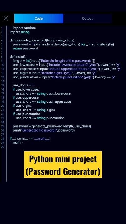 Python Mini Projects With Source Code Password Generator Youtube