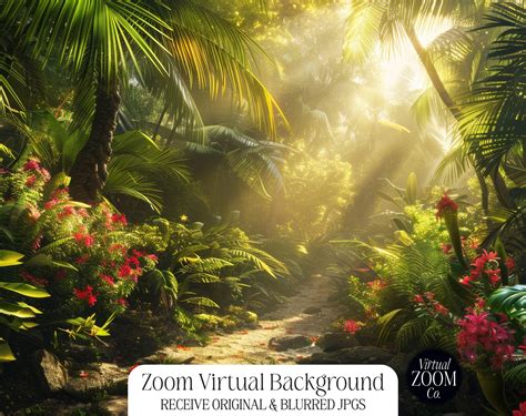 Zoom Background Nature Image Tropical Oasis Tropical Flower Jungle
