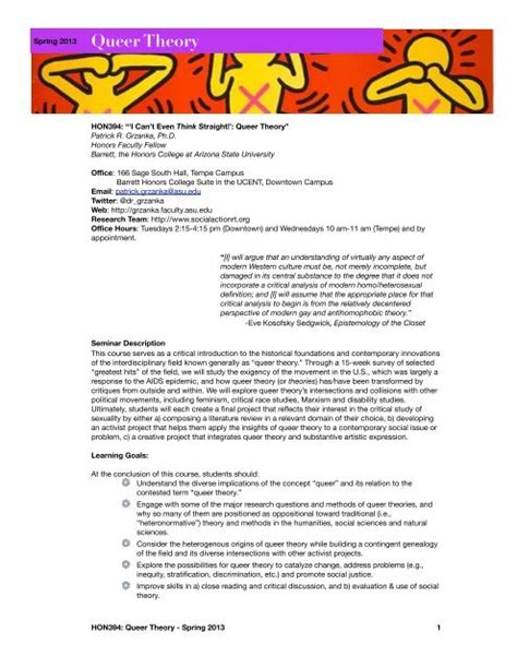 Queer Theory Patrick Ryan Grzanka Arizona State University