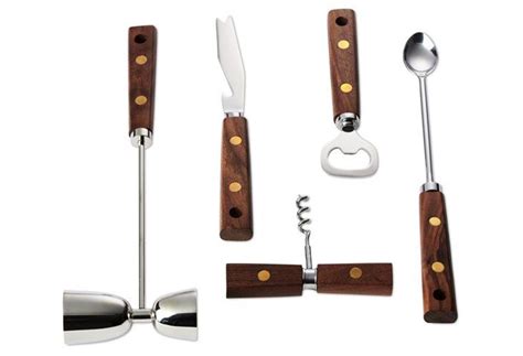 S5 Wood And Brass Bar Set Bar Set Sheesham Wood Wood