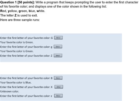 Solved Question 1 50 Points Write A Program That Keeps