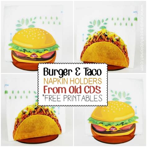 Taco And Burger Napkin Holder From Cd Dvds Taco Holders Diy How To Make