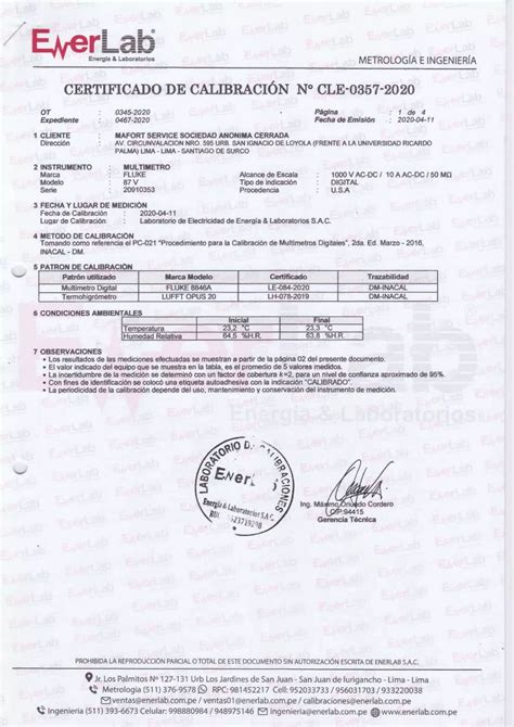 Certificado Calibracion Enerlab Multimetro Flukepdf