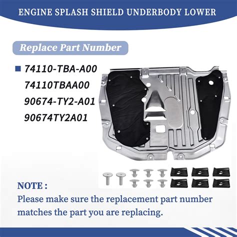 Lower Engine Cover Engine Splash Shield For Honda Civic 2016 2021