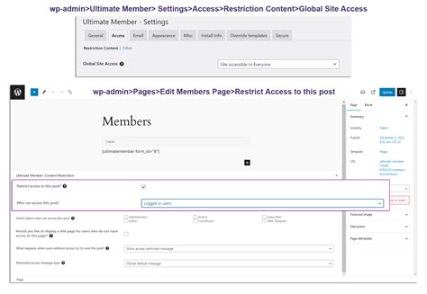 Common Content Restriction Settings Ultimate Member