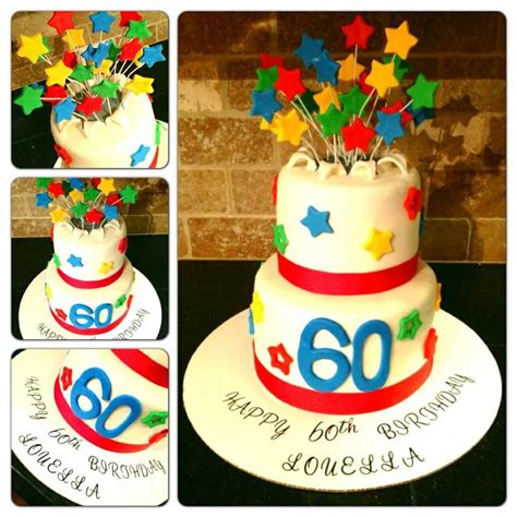 Surprise 60th Birthday Cake With Star Decorations 60 Year Old