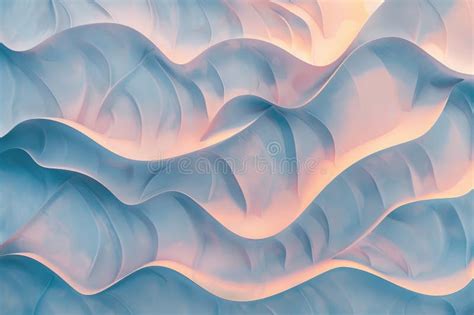 Gentle Wave Patterns in Pastel Colors, Creating a Sense of Calm and Wellness Stock Illustration ...