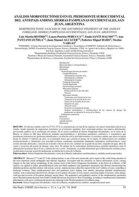 Pdf Morphotectonic Analysis In The Southwest Piedmont Of The Andean Foreland Sierras