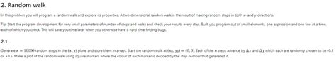 Solved 2 Random Walk In This Problem You Will Program A