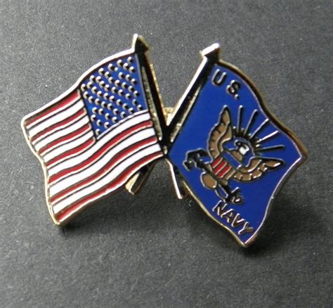 Us Navy Usn Small Combo Usa Wavy Flag Military Lapel Pin Badge 7 8 Inch