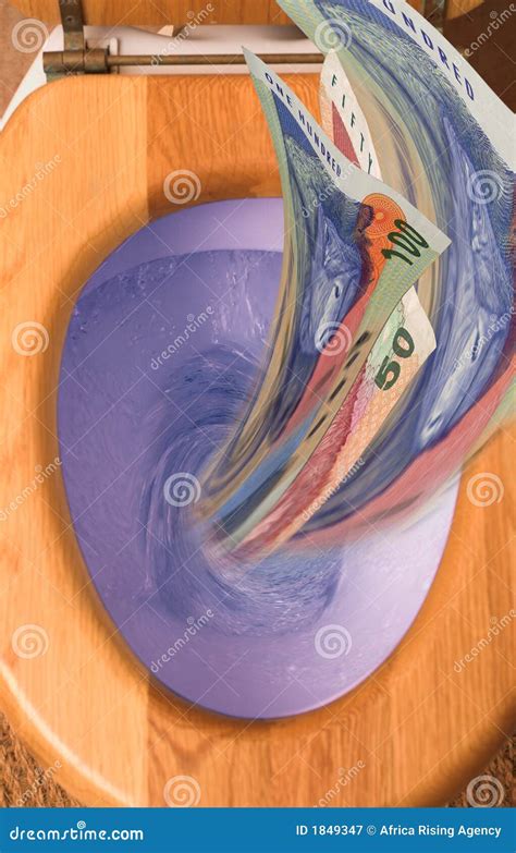 Flush Money Down The Toilet Drain Stock Image Image Of Losing Drain