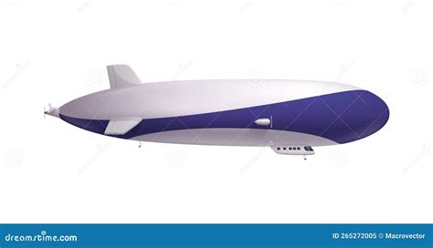 Dirigible Realistic Illustration Cartoon Vector 265272005