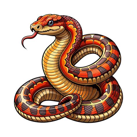 Premium Vector Realistic Hand Drawn Snake Cartoon Animal Illustration