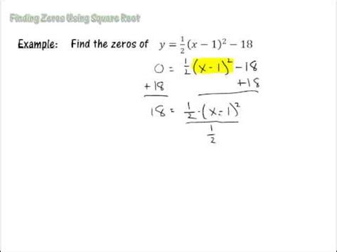 Finding Zeros Using Square Root YouTube