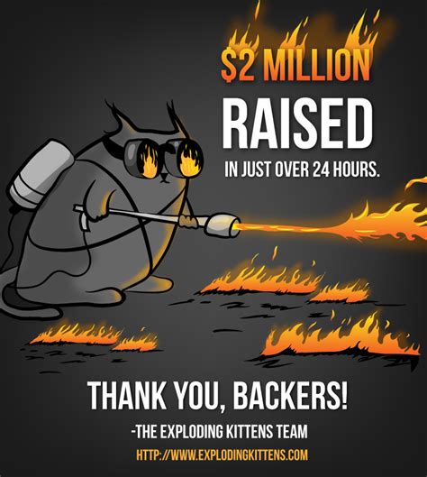 Kickstarter For Exploding Kittens Asked For 10k Over A Month It Got 2 Million In 24 Hours