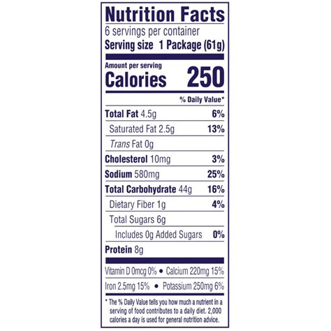 Kraft Mac And Cheese Original Easy Mac Nutrition Facts