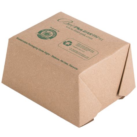 Fold Pak 01bpearthm Bio Plus Earth 5 X 4 X 2 12 Kraft Microwavable