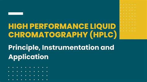 High Performance Liquid Chromatography Hplc Principle