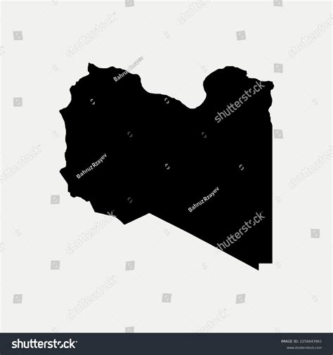 Map Libya Regions Outline Silhouette Vector Stock Vector Royalty Free
