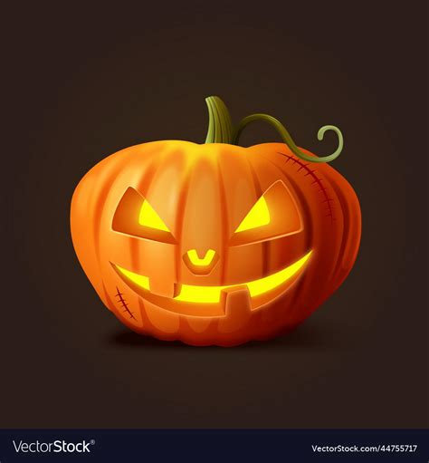 Realistic Halloween Pumpkin Design Royalty Free Vector Image
