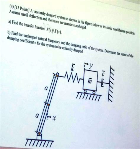 4 15 Points A Viscously Damped System Is Shown In The Figure Below