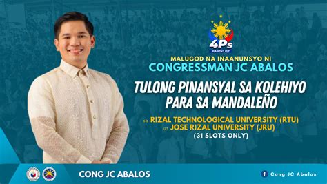 Cong Jc Abalos 𝐓𝐔𝐋𝐎𝐍𝐆 𝐏𝐈𝐍𝐀𝐍𝐒𝐘𝐀𝐋 𝐒𝐀 𝐊𝐎𝐋𝐄𝐇𝐈𝐘𝐎 𝐏𝐀𝐑𝐀 𝐒𝐀 Facebook