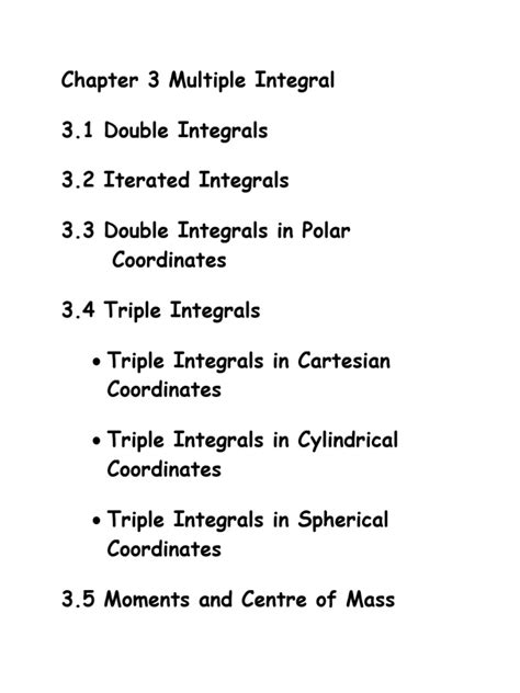 Chapter3 Multipleintegral Part1 Pdf Integral Coordinate System