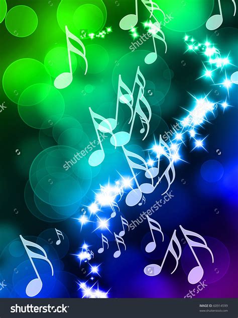 Rainbow Music Notes Background
