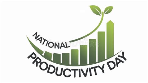 Illustration Of National Productivity Day Concept With Growth Chart And