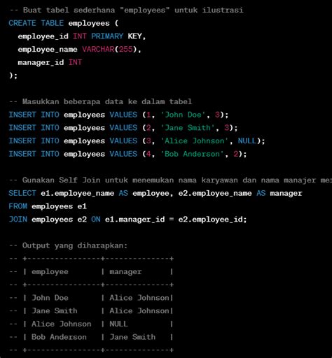 Pelajari Sql Self Join Table Dan Contohnya