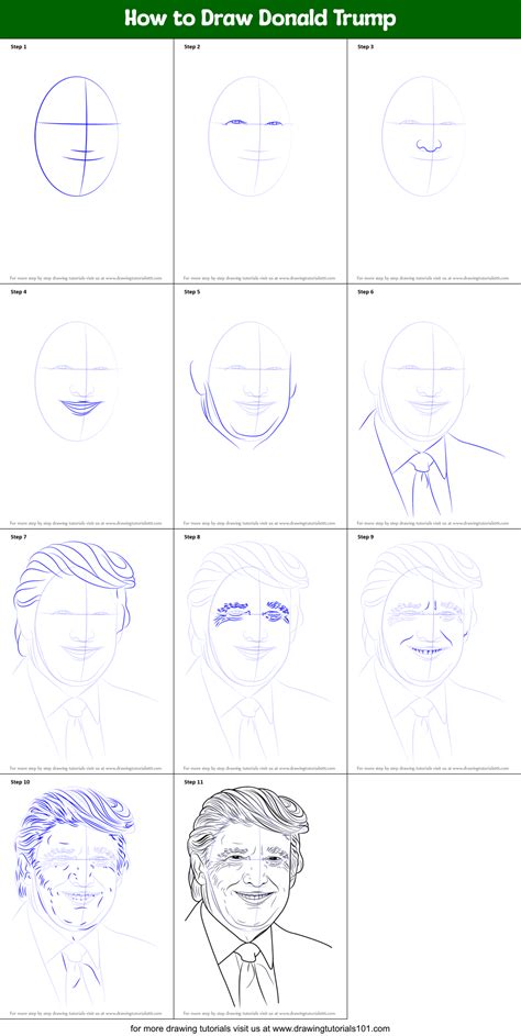 How To Draw Donald Trump Politicians Step By Step