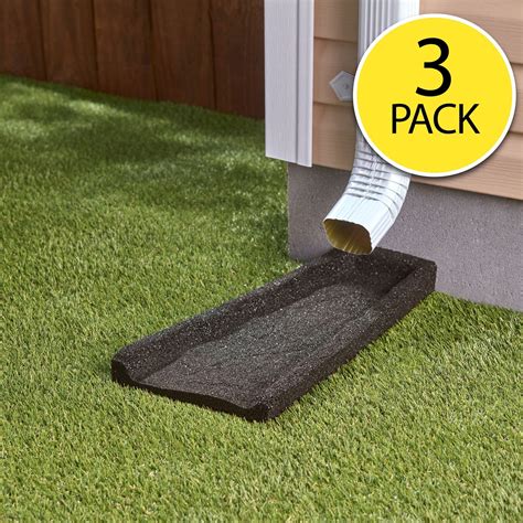 Groundsmart Decorative Black Rubber Splash Block Water Diverter 3