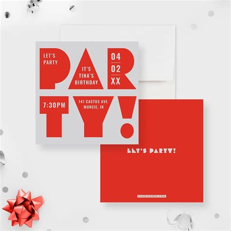 Lets Party Birthday Invitations Unique And Modern Birthday Party