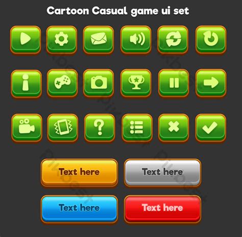 Set Of Premium Game Ui 2d Game Buttons Cute Buttons Games Icons Bubble Candy Ui Ui Free