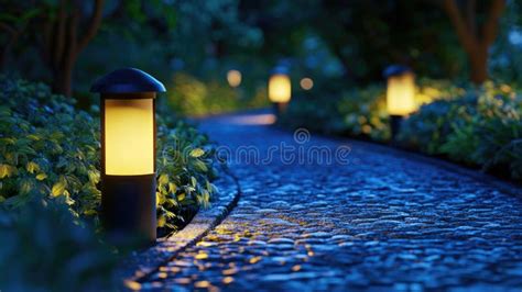 Pathway With Lights Stock Image Image Of Glow Illuminated 379975155
