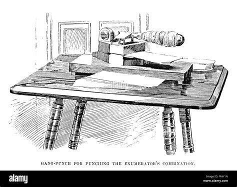 Census Machine 1890 Ngang Punch Devised By Herman Hollerith For The