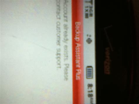 Correct Answer Community Forums Pantech Hotshot Backup Assistant Error Verizon Community