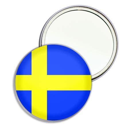 Sweden Flag 77mm Round Compact Mirror Buy Online Now Buy Now With Express International