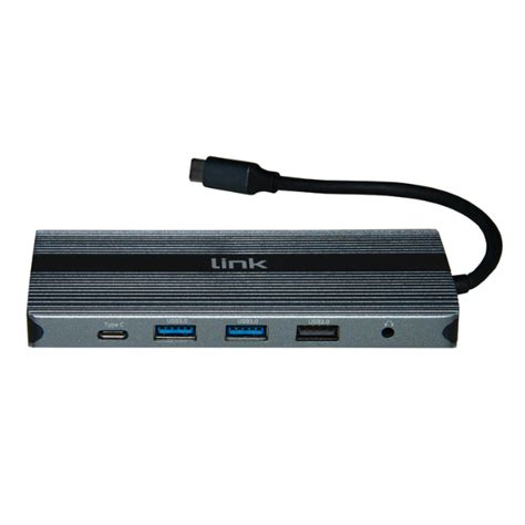 LINK Docking Station USB C Con Porte USB HDMI DP VGA PD Audio Gigabit Card Per