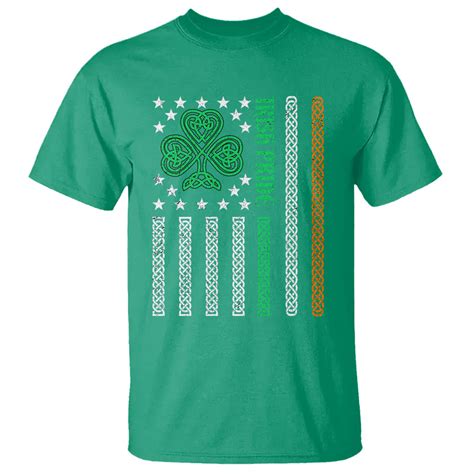 Irish Pride T Shirt Celtic Knot Ireland Flag Shamrock St Patricks Day