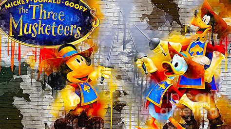 Nu4972 Mickey Donald Goofy The Three Musketeers Movie