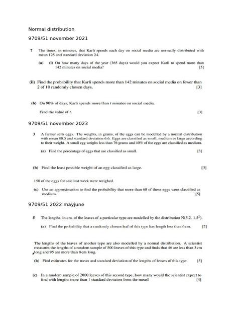Normal Distribution Worksheet Pp Pdf