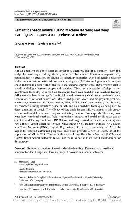 Pdf Semantic Speech Analysis Using Machine Learning And Deep Learning