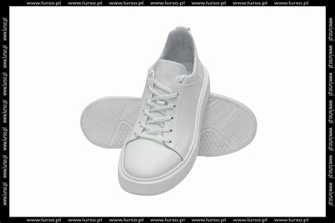 Biały Sneackers Męski Lurso Model Cantal White Lurso Polskie Obuwie Skórzane
