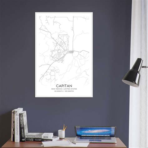 Capitan New Mexico Map Poster Modern Home Decor Wall Art Print Custom Maps And Posters