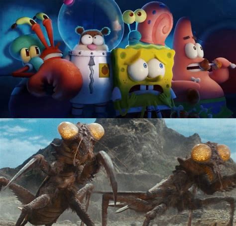 Spongebob And Friends Hiding From Kamacuras By Snivy0711 On Deviantart